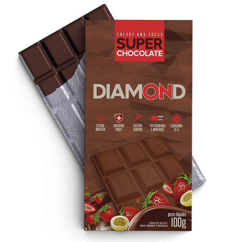DIAMOND CHOCOLATE - CHOCOLATE AO LEITE SABOR MORANGO E MARACUJÁ - NPND ...