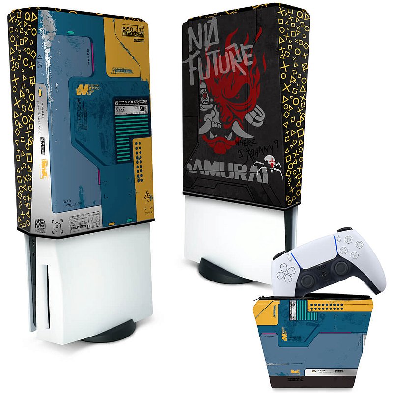 KIT Capa PS5 e Case Controle - Cyberpunk 2077 Bundle - Pop Arte Skins