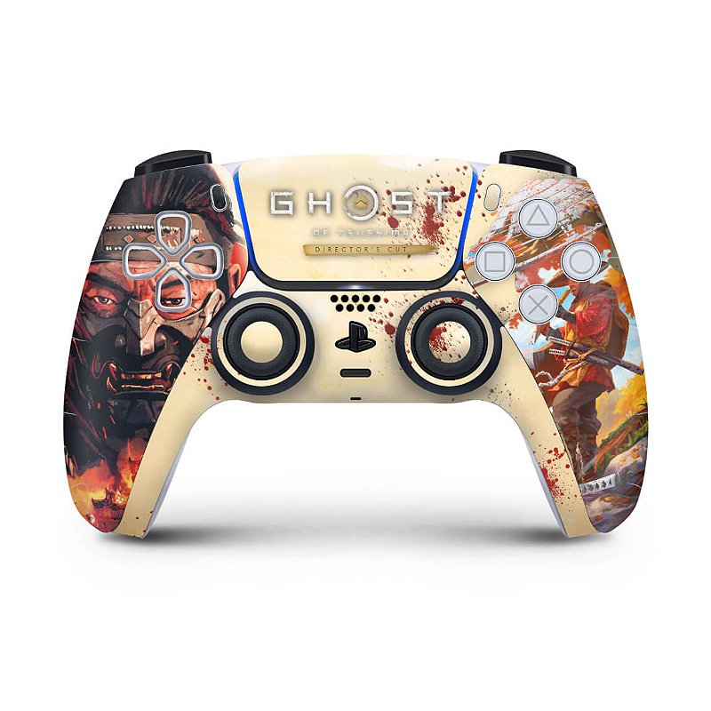 Skin Adesivo PS5 Controle Ghost Of Tsushima Director s Cut Pop Arte Skins