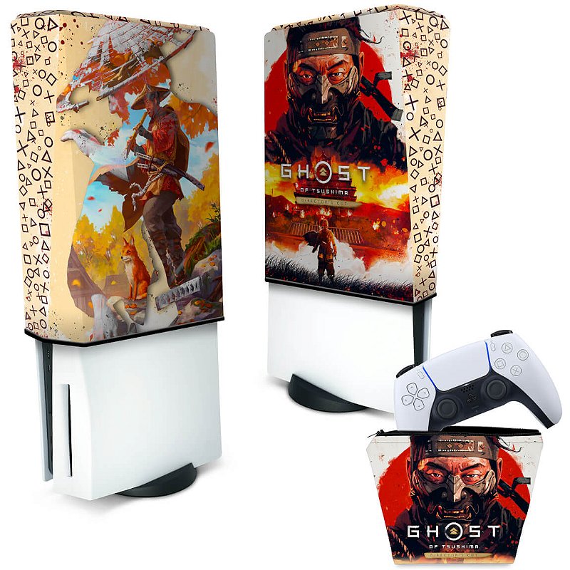 KIT Capa PS5 Fat e Case Controle - Ghost Of Tsushima Director's Cut ...