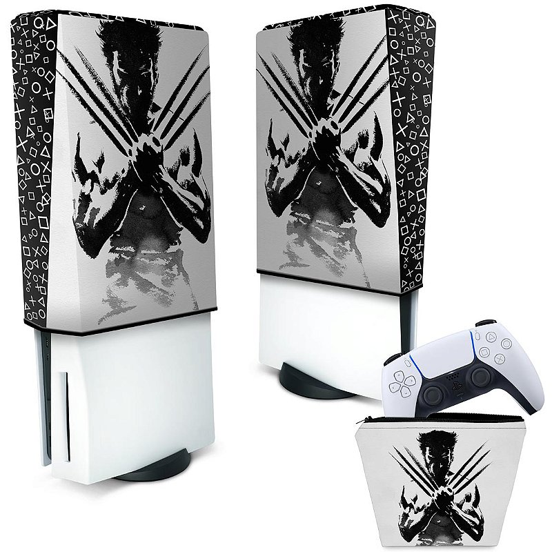 KIT Capa PS5 Fat e Case Controle - Wolverine X-men - Pop Arte Skins