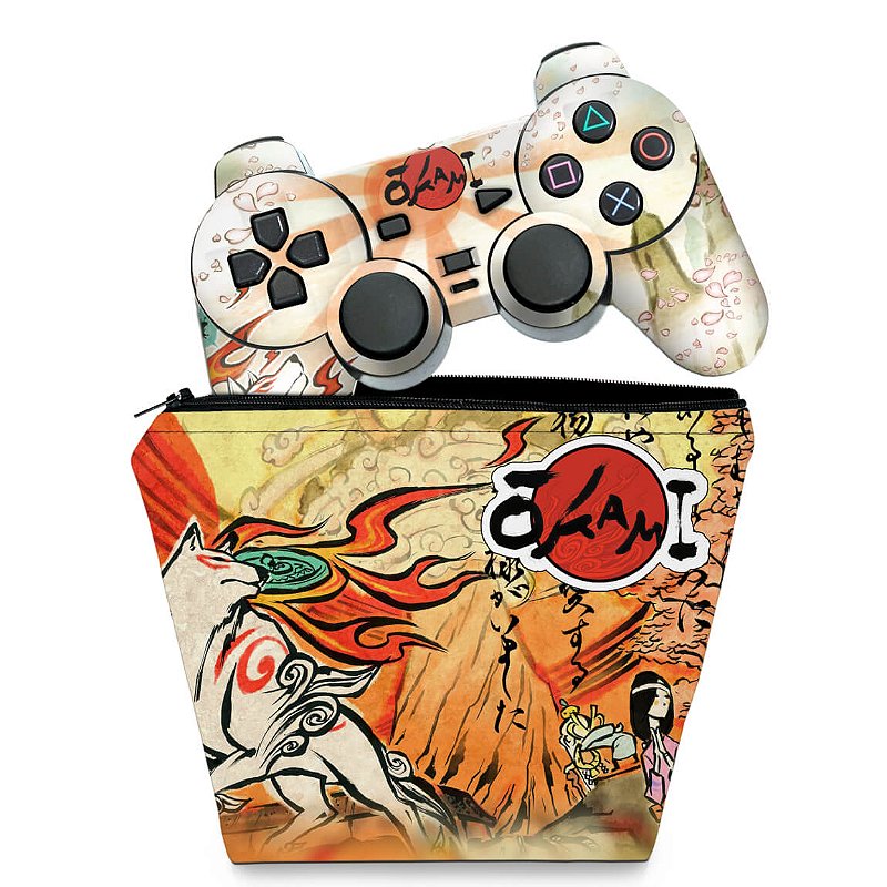 KIT Capa Case e Skin PS2 Controle - Okami - Pop Arte Skins