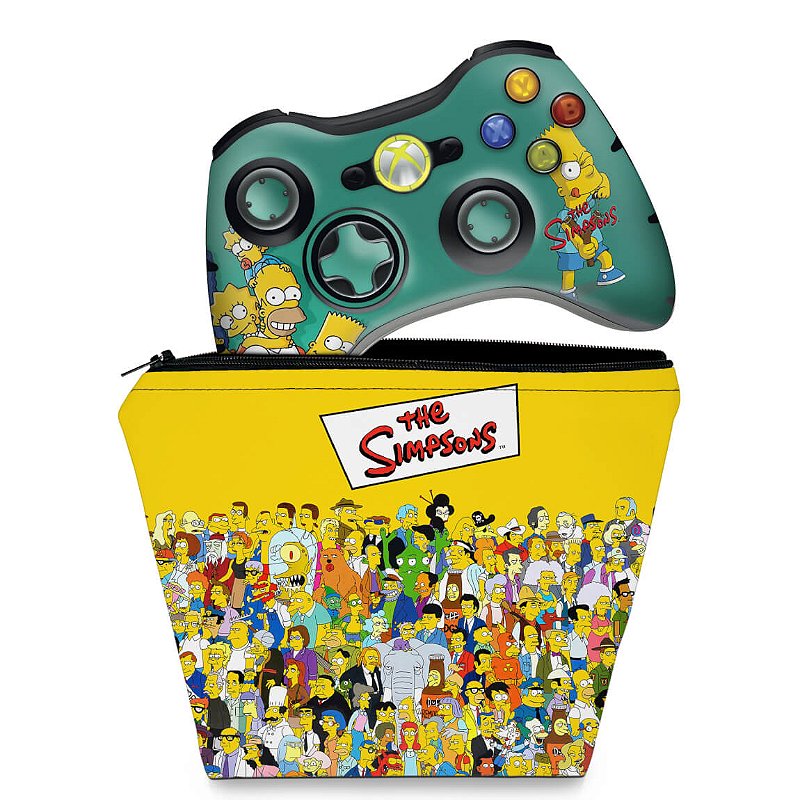 KIT Capa Case e Skin Xbox 360 Controle - Simpsons - Pop Arte Skins