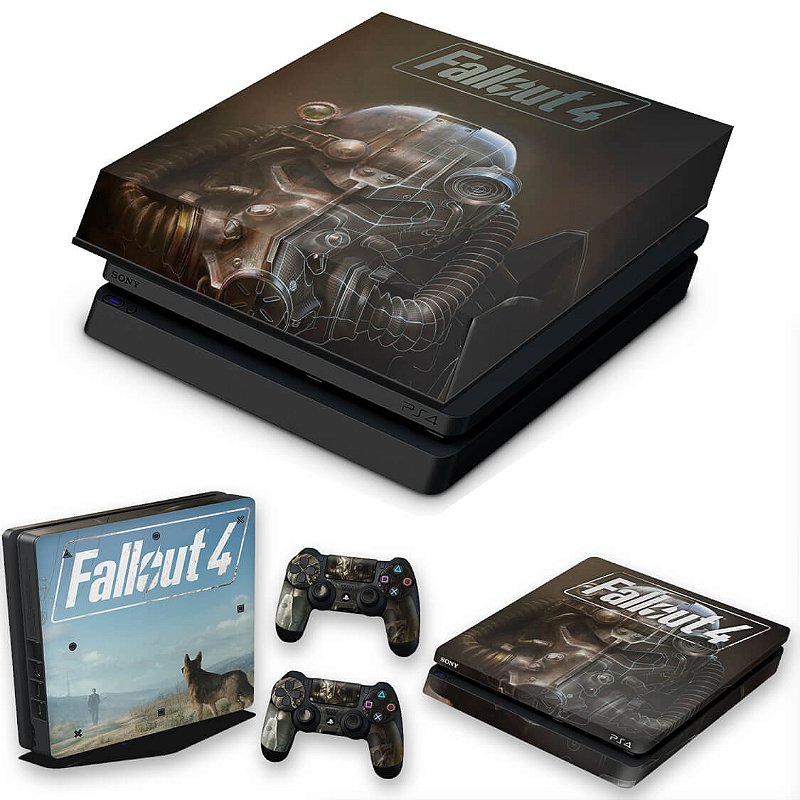 KIT PS4 Slim Skin e Capa Anti Poeira - Fallout 4 - Pop Arte Skins