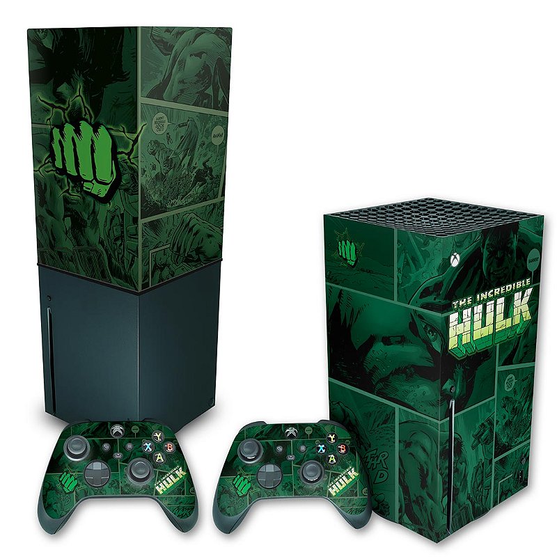 KIT Xbox Series X Skin e Capa Anti Poeira - Hulk Comics - Pop Arte Skins