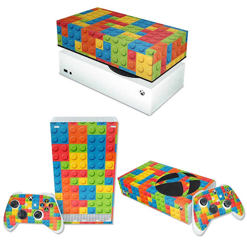 KIT Xbox Series S Skin e Capa Anti Poeira - Lego Peça - Pop Arte Skins