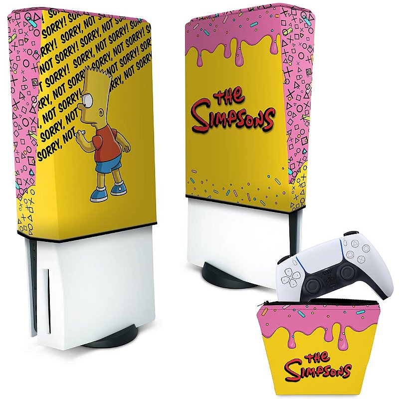 KIT Capa PS5 Fat e Case Controle - The Simpsons - Pop Arte Skins