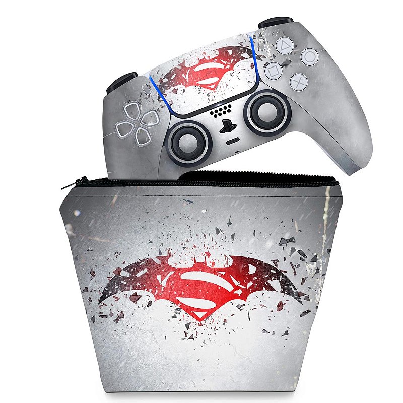 KIT Capa Case e Skin PS5 Controle - Batman Vs Superman Logo - Pop Arte ...