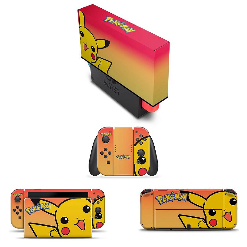 KIT Nintendo Switch Oled Skin e Capa Anti Poeira - Pokémon: Pikachu ...