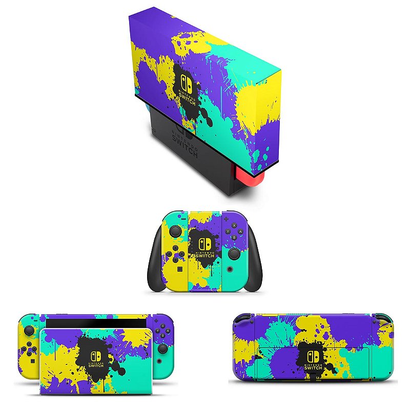 KIT Nintendo Switch Oled Skin e Capa Anti Poeira - Splatoon 3 - Pop ...