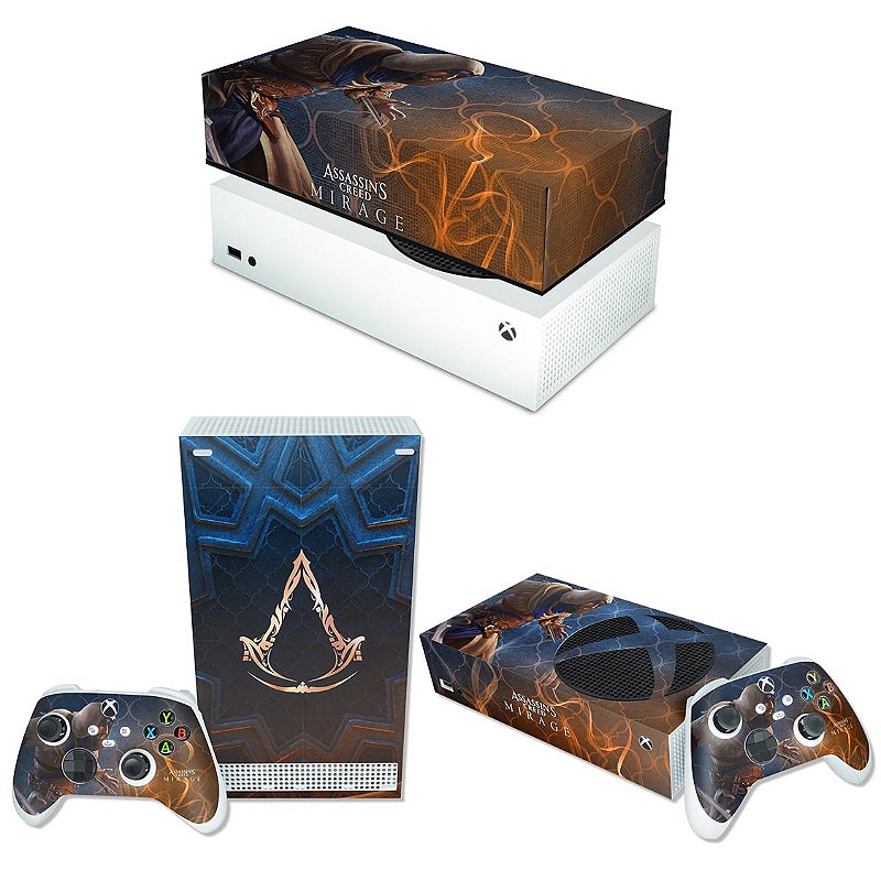 KIT Xbox Series S Skin e Capa Anti Poeira - Assassin's Creed Mirage - Pop Arte Skins