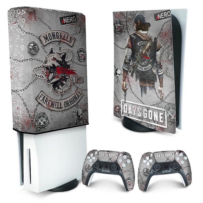KIT PS5 Fat Skin e Capa Anti Poeira - Days Gone - Pop Arte Skins