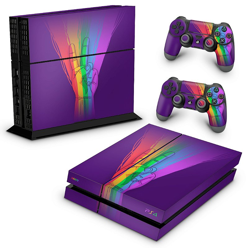 PS4 Fat Skin - Rainbow Colors Colorido - Pop Arte Skins