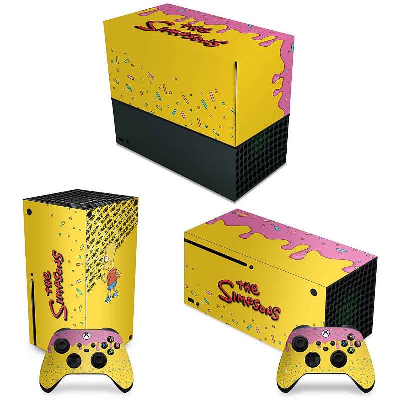KIT Xbox Series X Capa Anti Poeira e Skin - The Simpsons - Pop Arte Skins