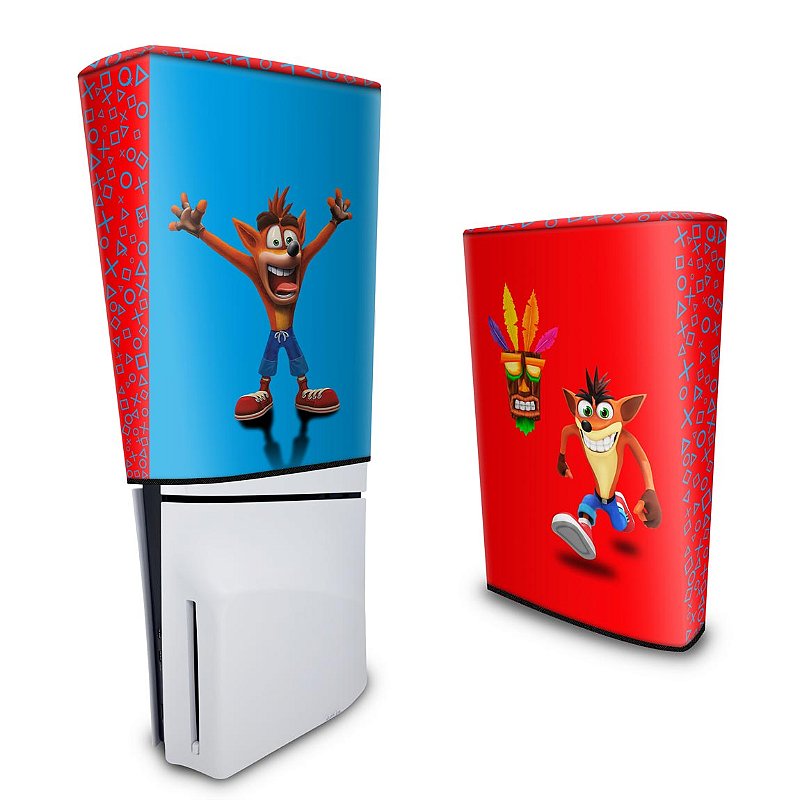 Capa PS5 Slim Anti Poeira - Crash Bandicoot - Pop Arte Skins