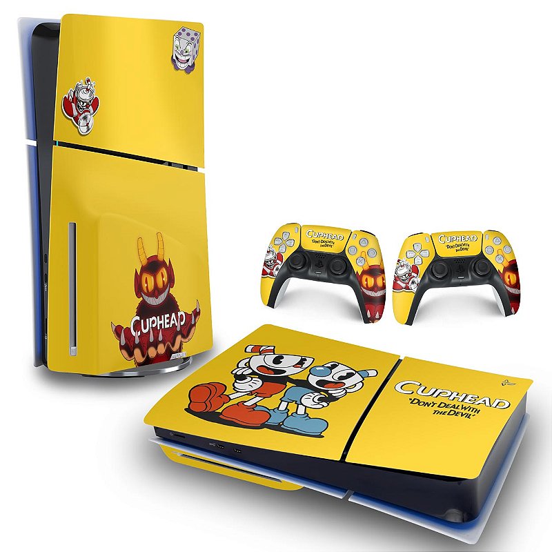 Skin PS5 Slim Horizontal - Cuphead - Pop Arte Skins