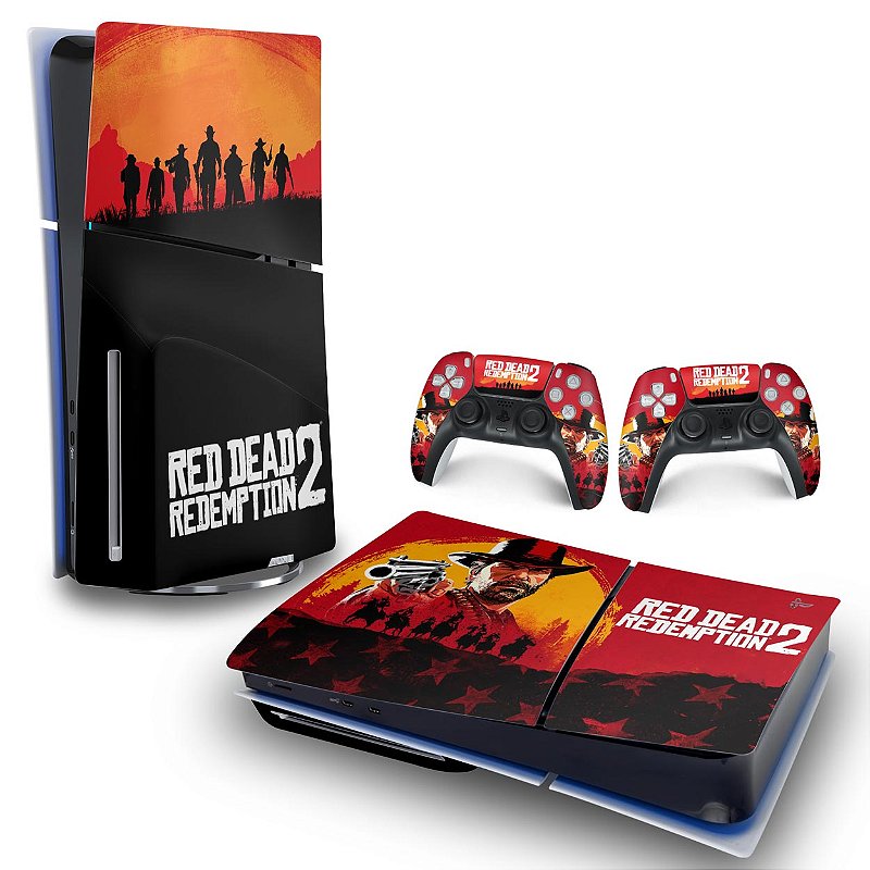 Skin PS5 Slim Horizontal - Red Dead Redemption 2 - Pop Arte Skins