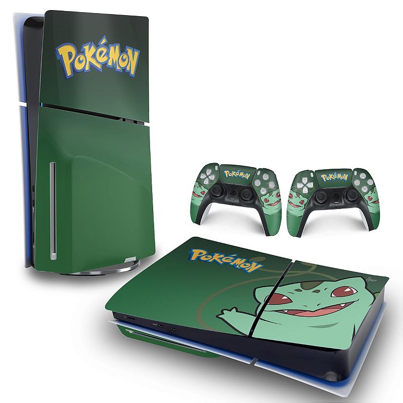 Skin PS5 Slim Horizontal - Pokemon Bulbasaur - Pop Arte Skins