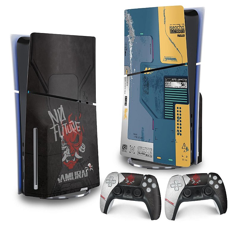 Skin PS5 Slim Vertical - Cyberpunk 2077 Bundle - Pop Arte Skins