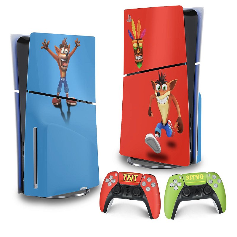 Skin PS5 Slim Vertical - Crash Bandicoot - Pop Arte Skins