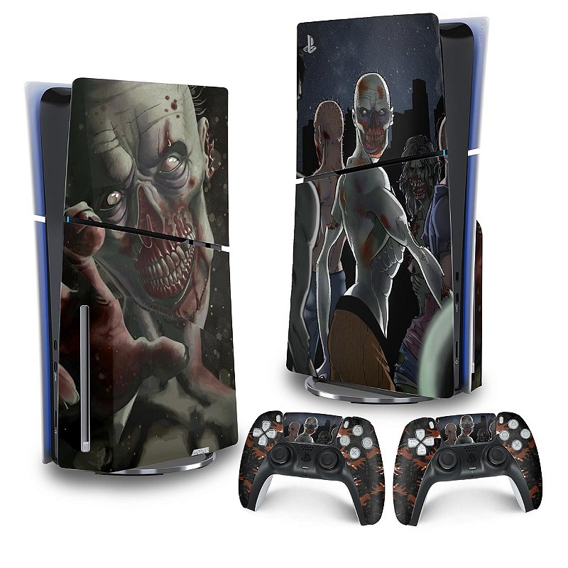 Skin PS5 Slim Vertical - Zombie Zumbi The Walking - Pop Arte Skins