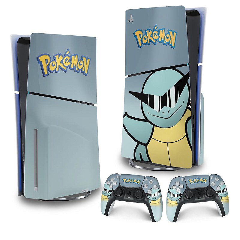 Skin PS5 Slim Vertical - Pokemon Squirtle - Pop Arte Skins