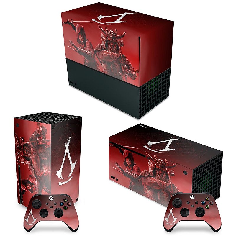 KIT Xbox Series X Capa Anti Poeira e Skin - Assassin's Creed Shadows - Pop Arte Skins