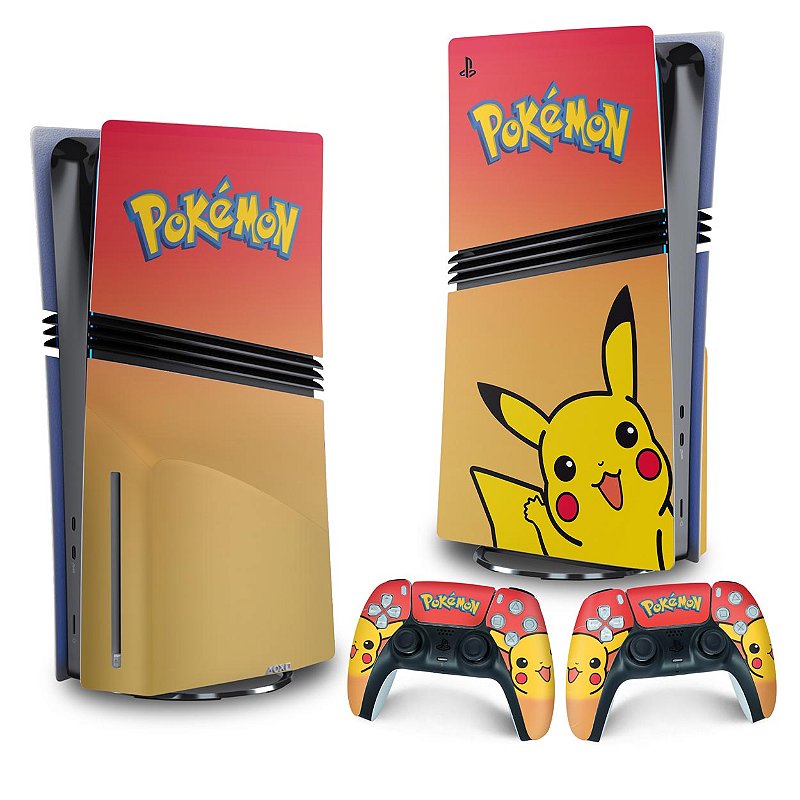 Skin PS5 Pro Vertical - Pokemon Pikachu - Pop Arte Skins