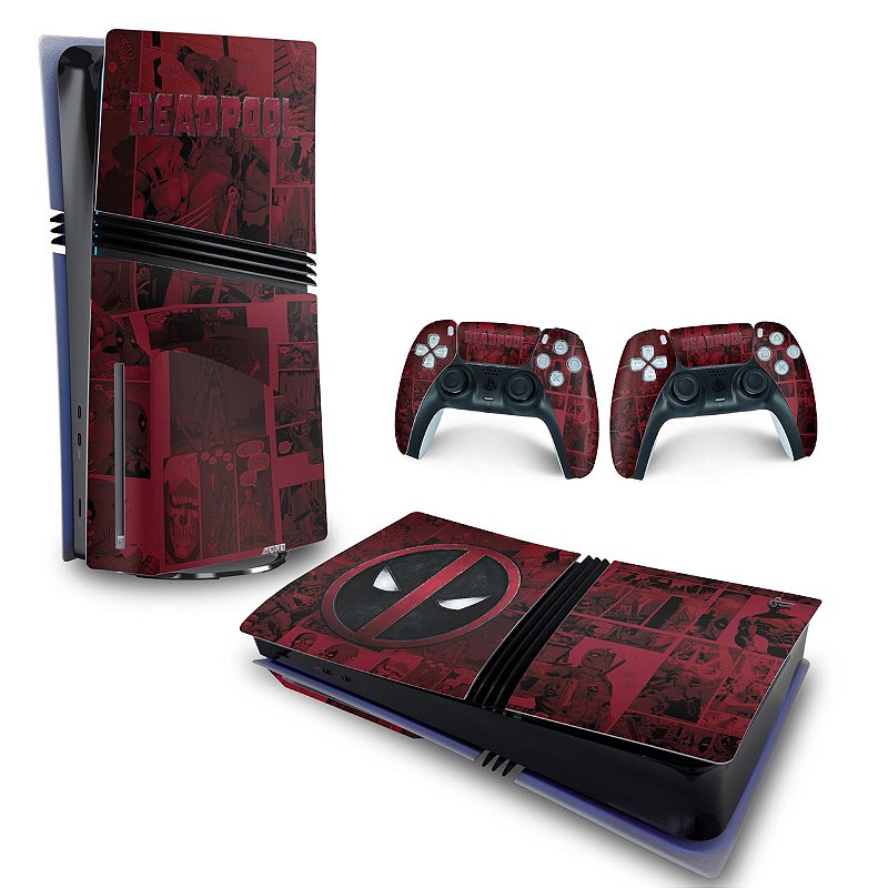 Skin PS5 Pro Horizontal - Deadpool Comics - Pop Arte Skins