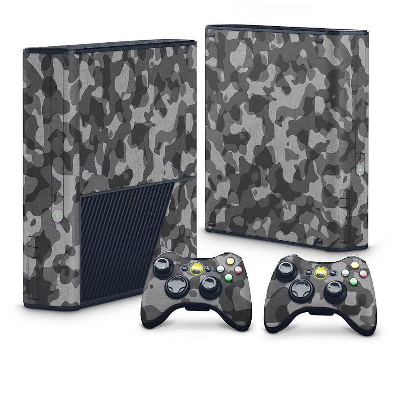 Xbox 360 Super Slim Skin - Camuflagem Cinza - Pop Arte Skins