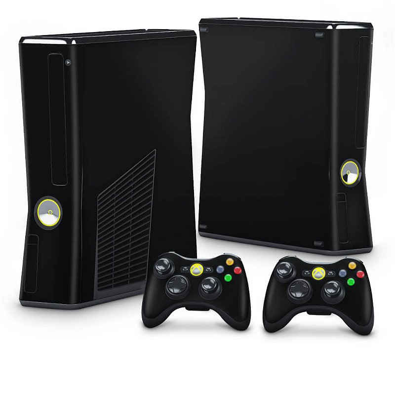 Xbox 360 Slim Skin - Preto Black Piano - Pop Arte Skins