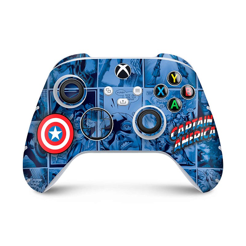 Xbox Series S X Controle Skin - Capitão América Comics - Pop Arte Skins