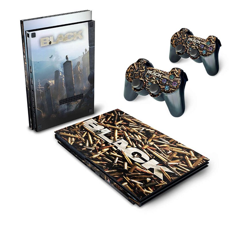 PS2 Slim Skin - Black - Pop Arte Skins