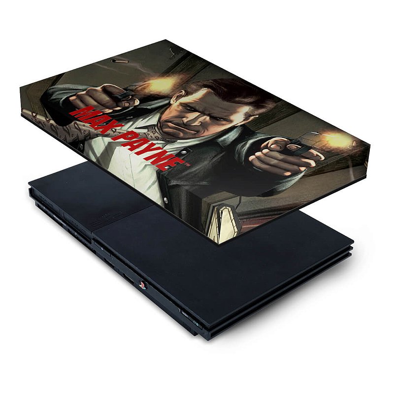 PS2 Slim Capa Anti Poeira - Max Payne - Pop Arte Skins