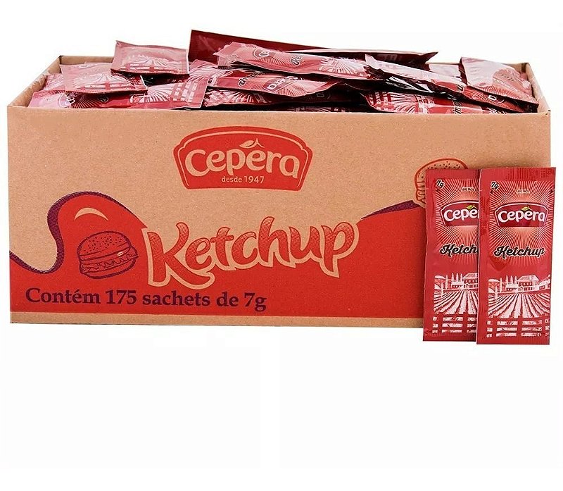 Ketchup Sachê 175X7G - Cepêra - Hética Embalagens - Embalagens Descartáveis