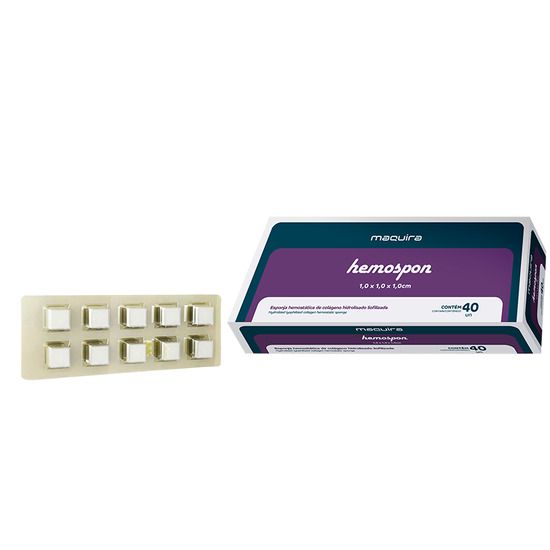 Esponja Hemostatica Hemospon C/40un Maquira - DentalSul Distribuidora ...
