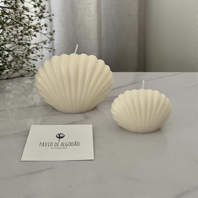 Vela Natural | Concha - Pavio de Algodão