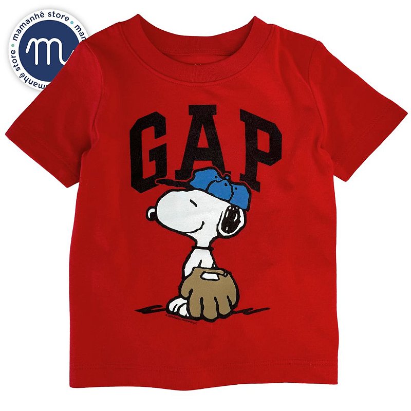 Camiseta Gap Snoopy Red - Mamanhê Store - Roupas e Acessórios Infantis