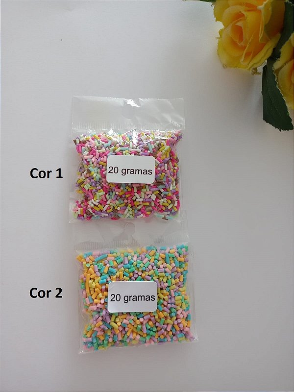 Aplique Mini Granulado em PVC Colorido com 20 gramas. - Armarinho MVM