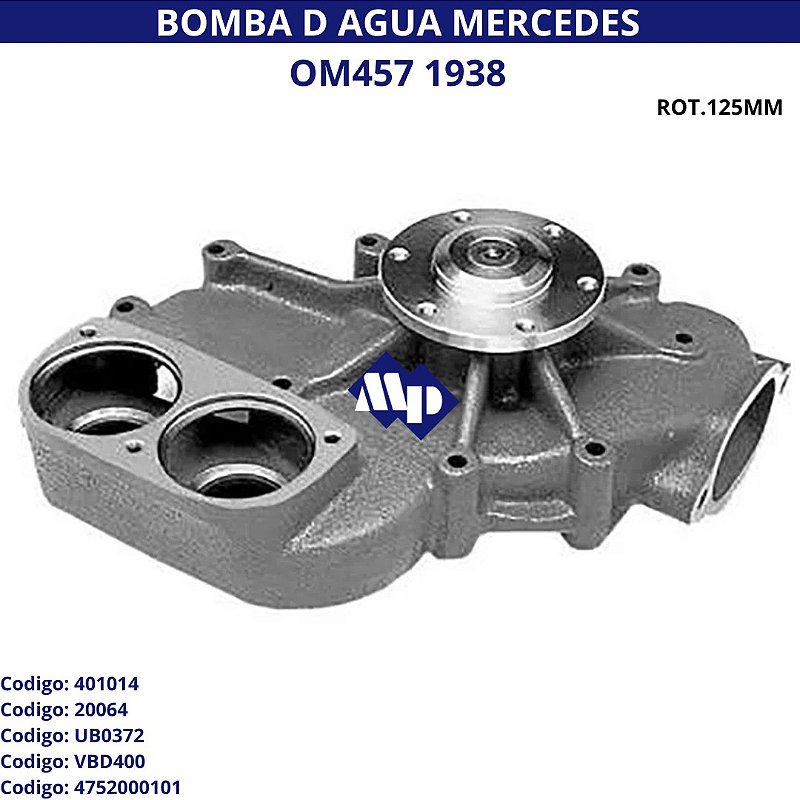 BOMBA D AGUA MERCEDS OM457 1938(ROT.125mm) - 401014 20064 UB0372 ...