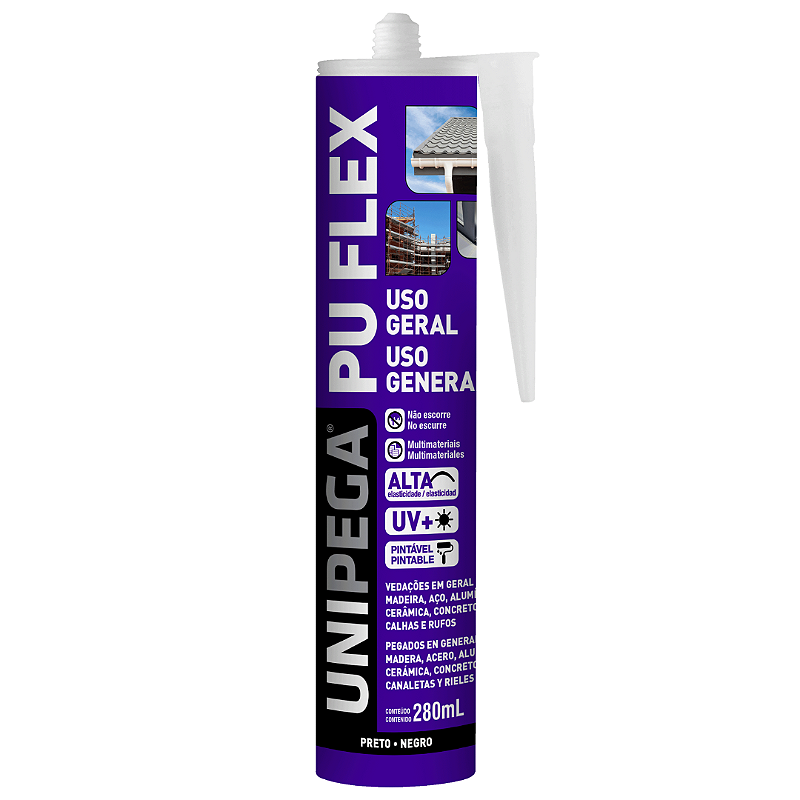 Selante Pu Flex Uso Geral Preto 280ml Unipega - Unipegashop