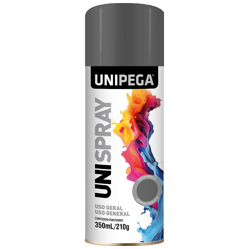 Tinta Spray Uso Geral Cinza Grafite 350ml - Unipega Shop