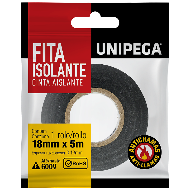 Fita Isolante Antichamas 18mm x 5m Unipega - Unipegashop