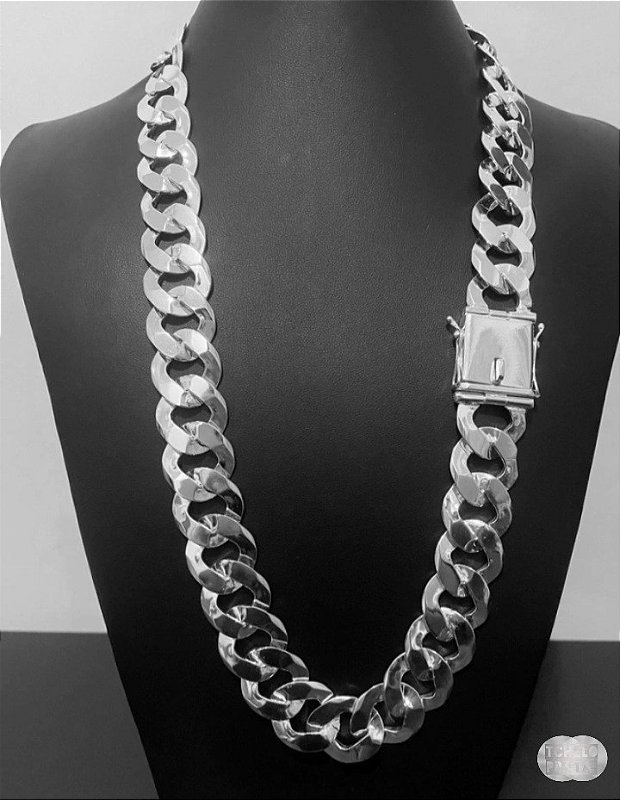 Corrente Grumet Fecho Gaveta Prata 925 - 22mm e 70cm - Tchelo Prata