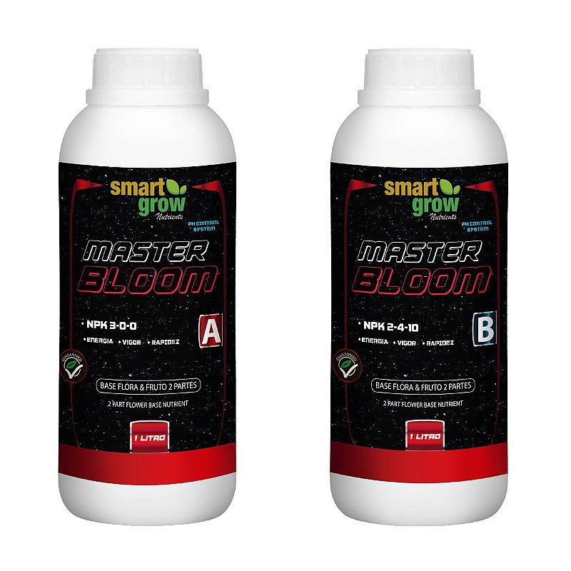KIT Fertilizante SmartGrow Master Bloom A+B 1L - Seja Livre, Cultive!