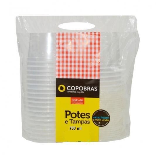 Kit Pote Com Tampa Transparente 25un Copobras 750ml - SuperLimpinho - O ...