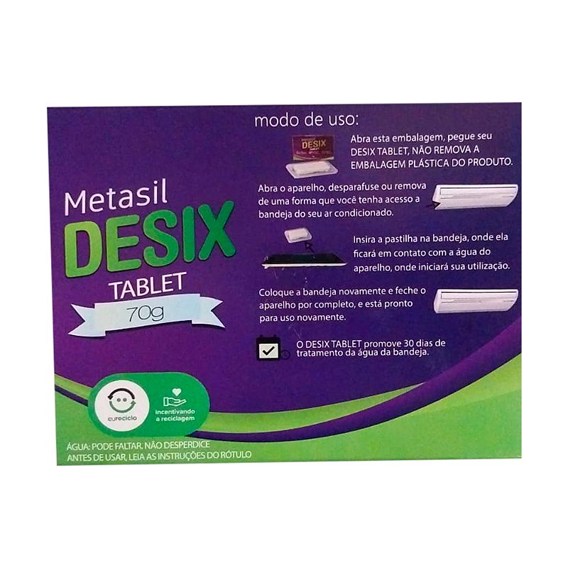 Pastilha Bactericida Desix Tablet 70gr - MF Refrigeração