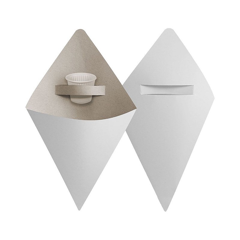 EMBALAGEM CONE GRANDE BRANCO (sem copo) - 100 UNIDADES - CaetéON