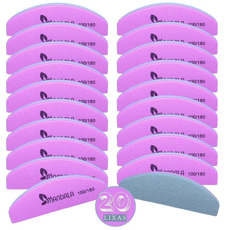 Mini Lixa Unha 100/180 Mandala MM4122 - 20 unidades - Virtual Make ...