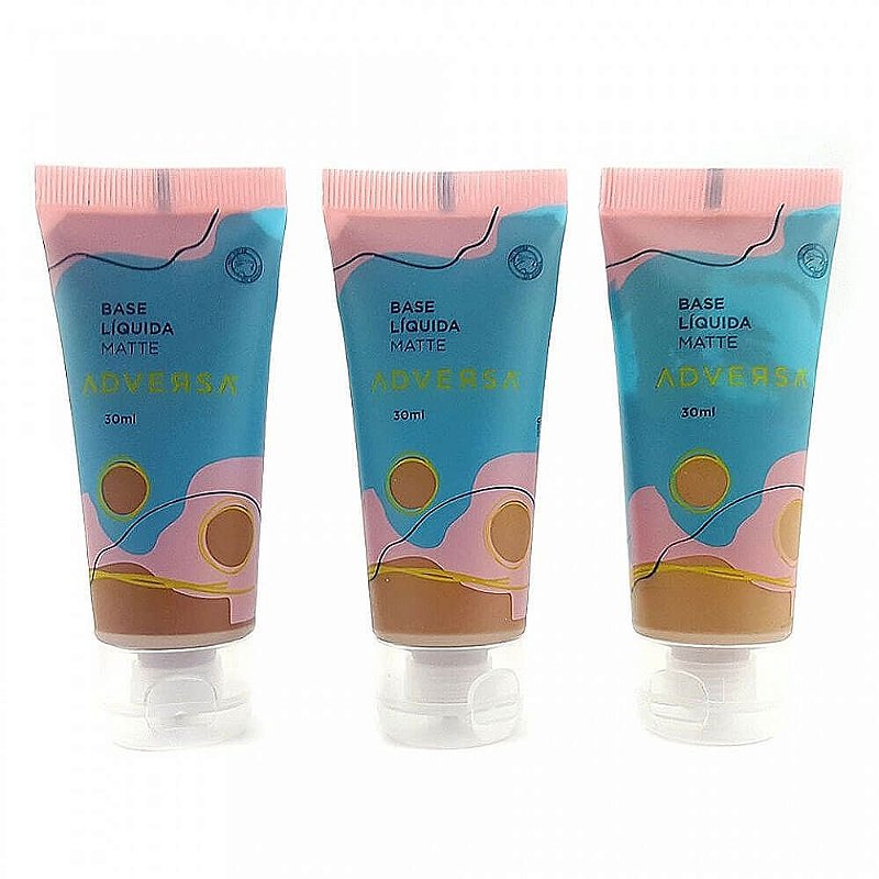Base Líquida Matte Vegana Adversa Tons Médios E Escuros Ad104 - p ...